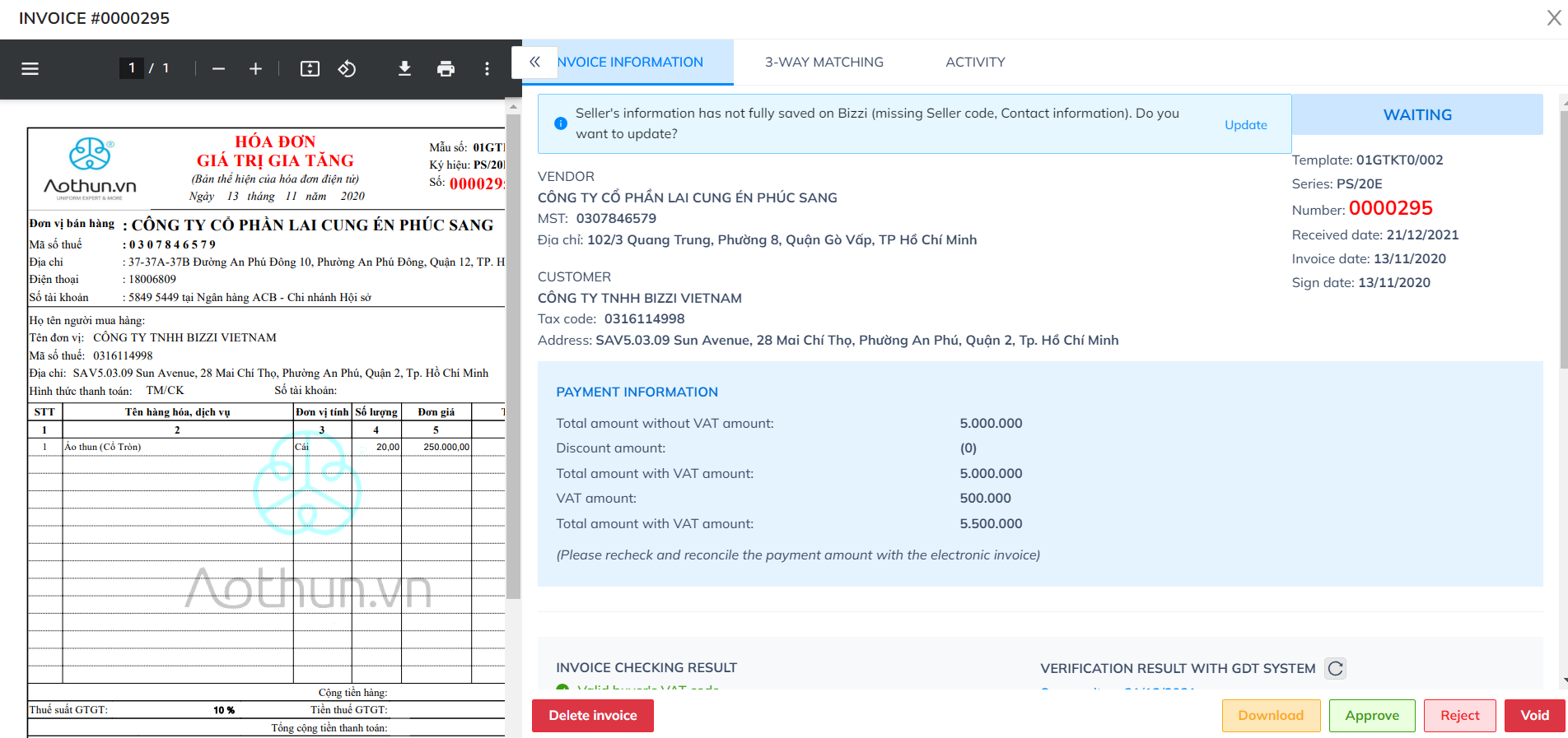 Quy trình xử lý hóa đơn điện tử - E-invoice processing – Bizzi