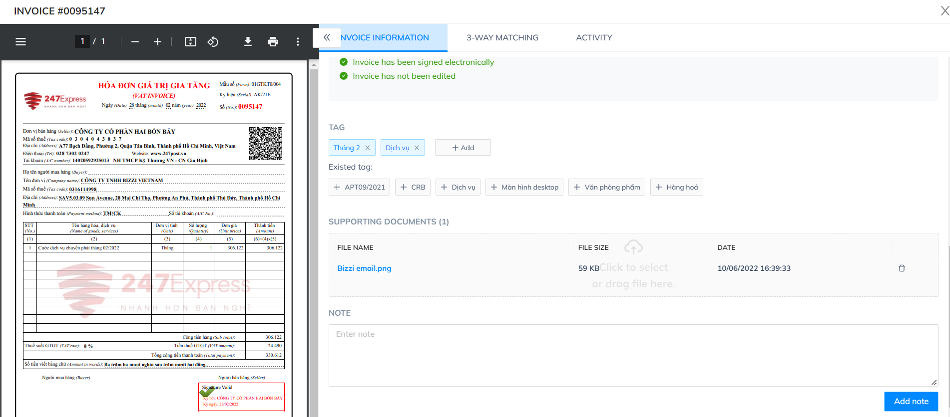 Quy trình xử lý hóa đơn điện tử - E-invoice processing – Bizzi